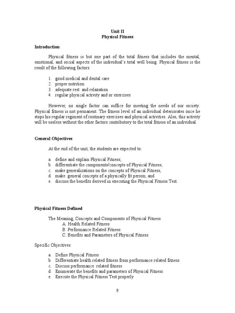 Unit II | PDF | Physical Fitness | Strength Training