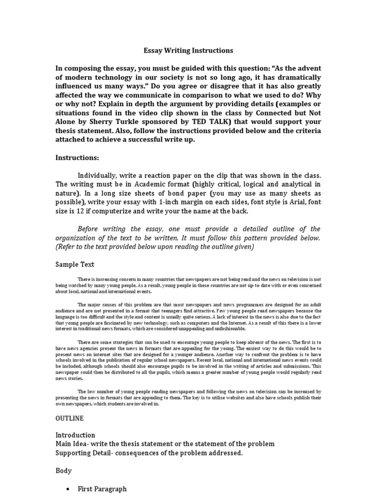Essay Writing Guidelines for Students | PDF | News | Apa Style