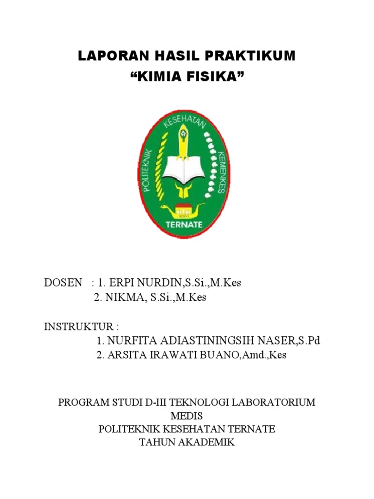 Sampul Laporan Praktikum Kimia Fisika & Dokumentasi | PDF