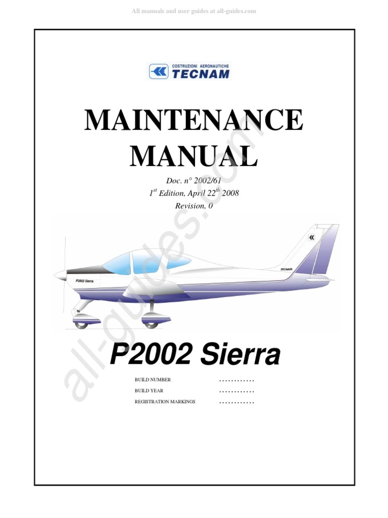 P2002 Sierra Maintenance Manual | PDF | Carburetor | Landing Gear