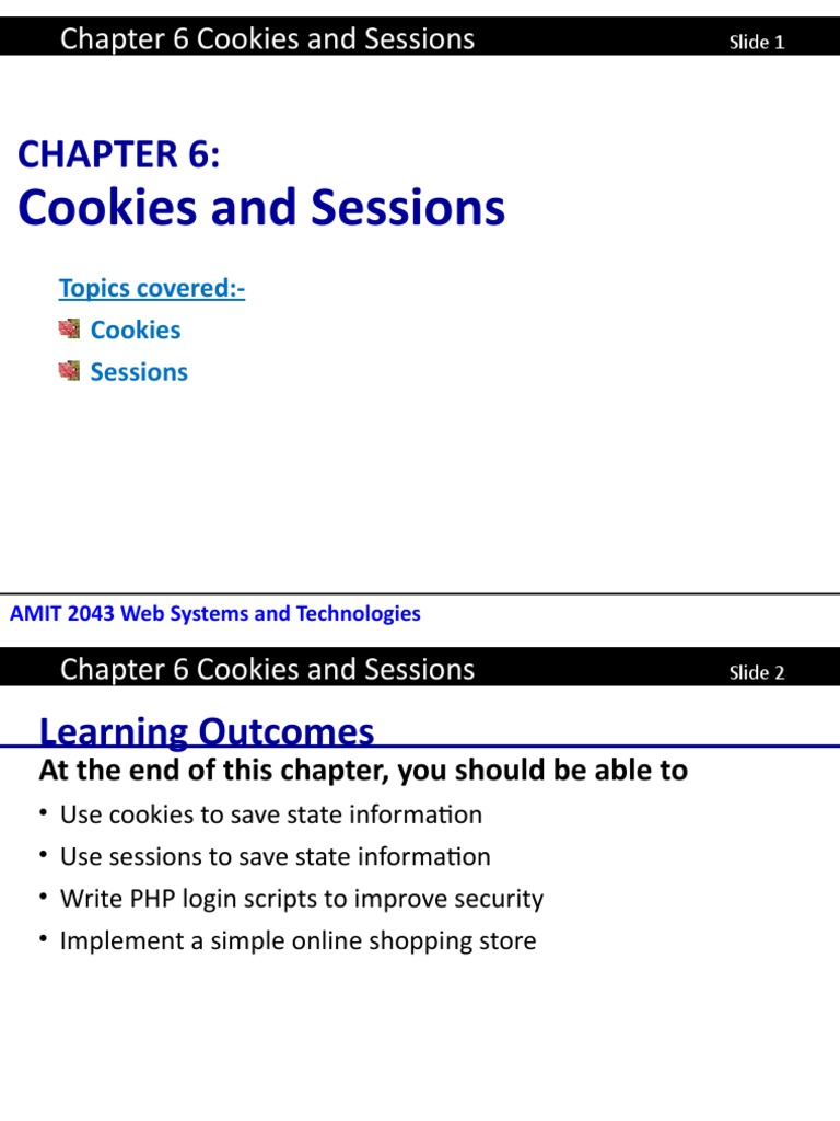 Chapter 6 Cookies and Sessions | PDF | Http Cookie | World Wide Web