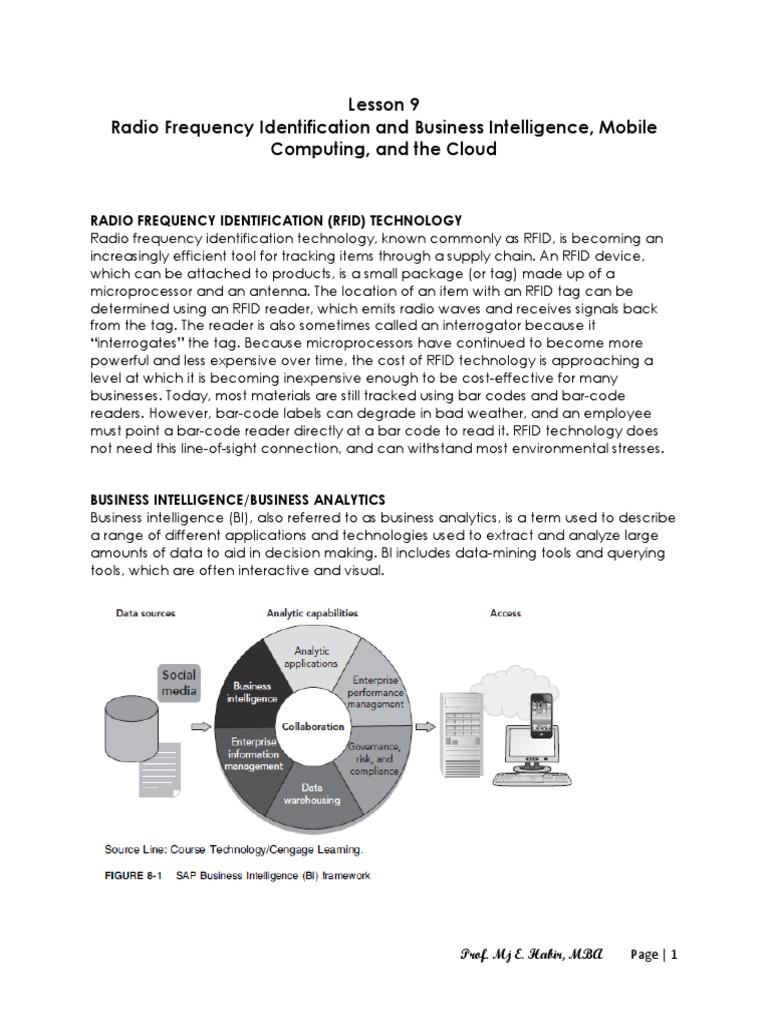 Radio Frequency Identification and Business Intelligence Mobile Computing and The Cloud | PDF ...