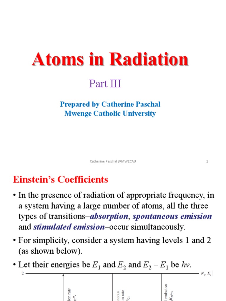 Atoms in Radiation III | PDF | Emission Spectrum | Electromagnetic ...