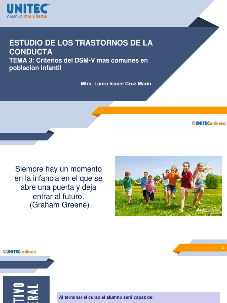 Tema 3. Parte Uno. Criterios Del DSM-V Màs Comùnes en Poblaciòn Infantil. Trastornos Del ...
