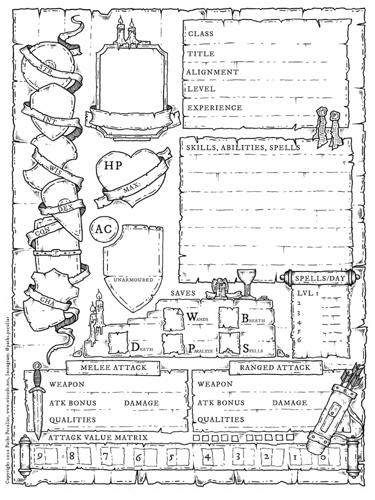Character Sheet DND BX | PDF