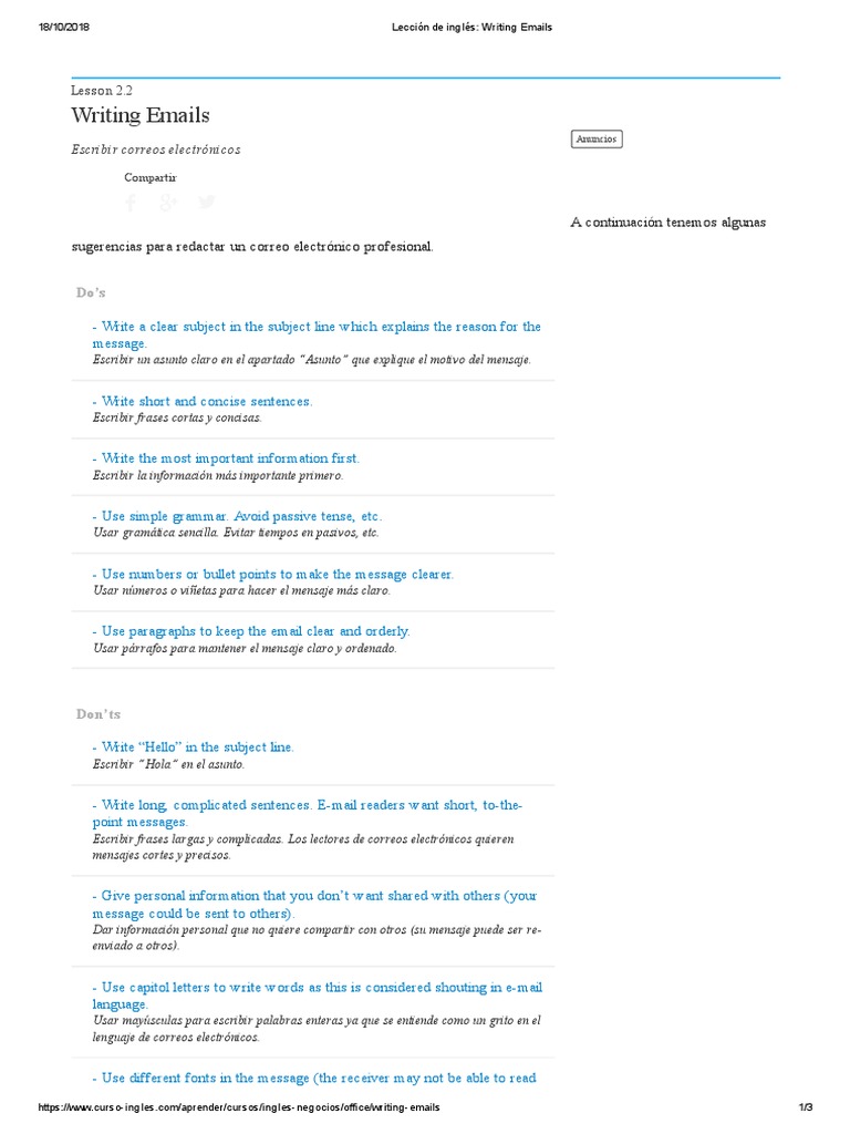 Writing Emails | PDF