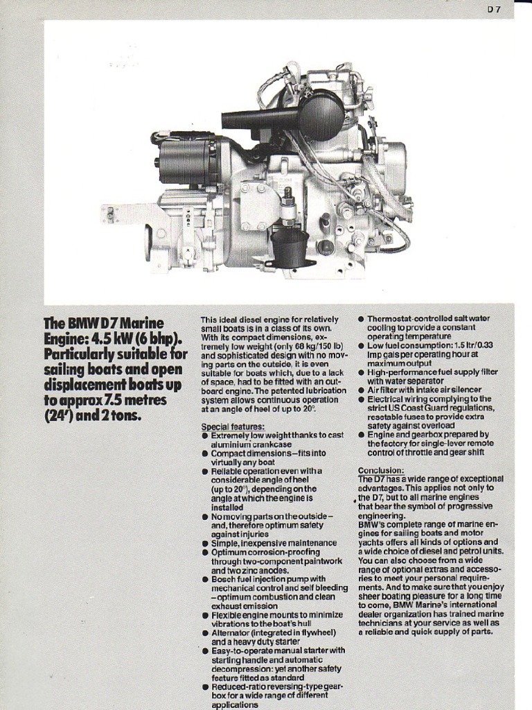 BMW Engine D7 Diesel - Detailed Engine Information | PDF