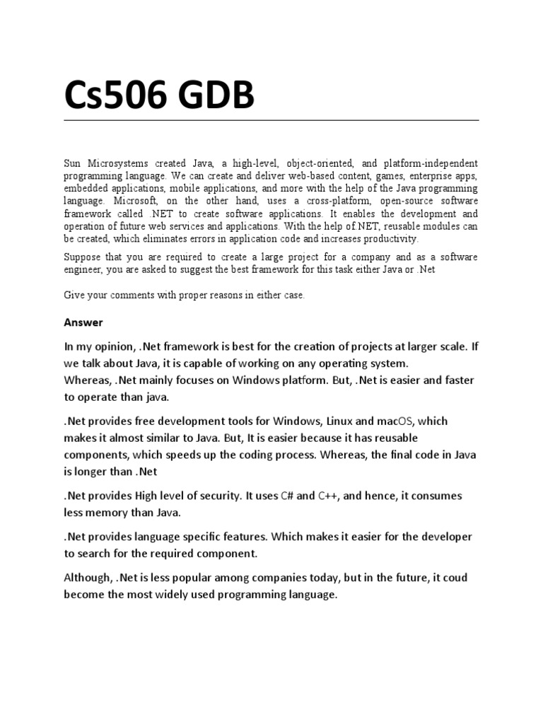 Cs506 GDB | PDF