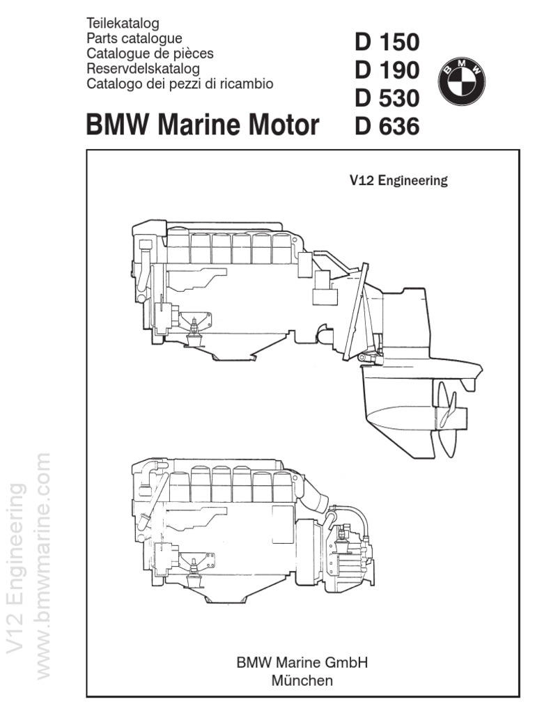 BMW Marine Motor D150, D190, D530, D636 Parts Catalog | PDF | Rotating ...