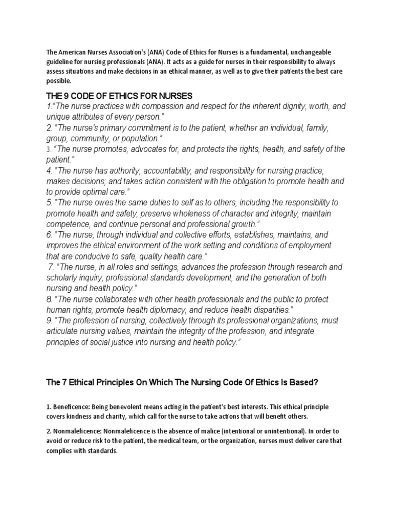 The American Nurses Association | PDF | Nursing | Health Care