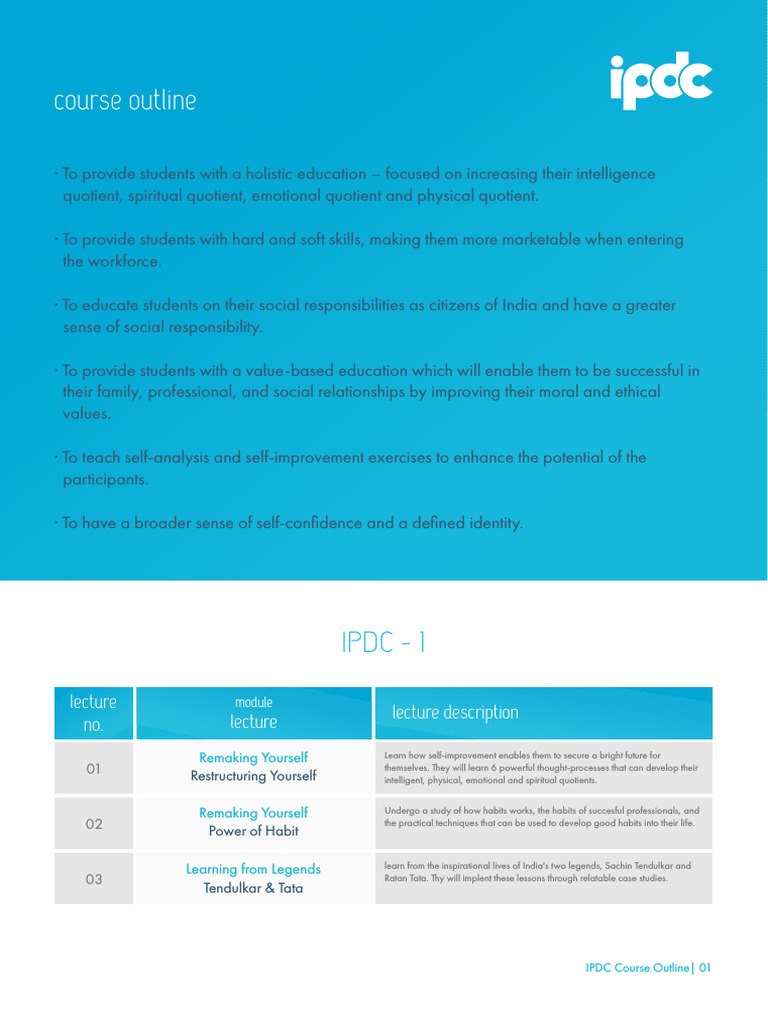 Course Outline IPDC GTU | PDF | Leadership | Cognition