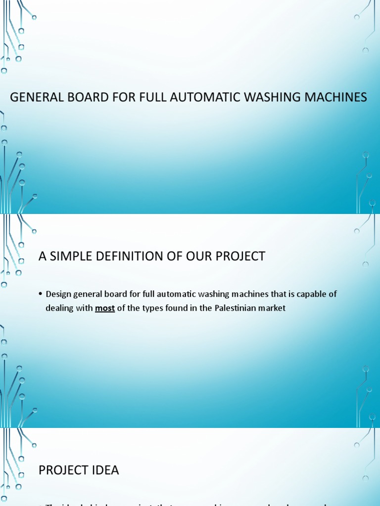 Graduation Project Presentation | PDF | Electric Motor | Washing Machine