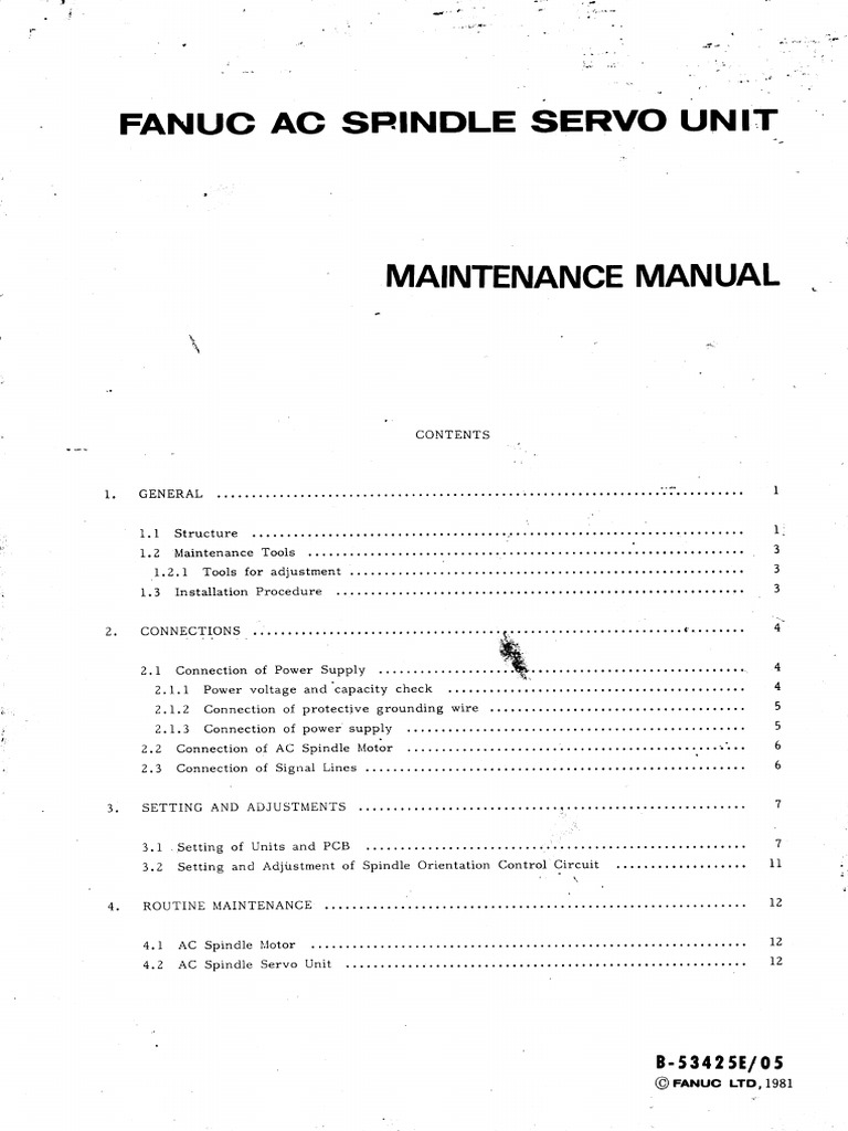 Fanuc AC Spindle Servo Unit Maintenance Manual | PDF | Electromagnetism ...