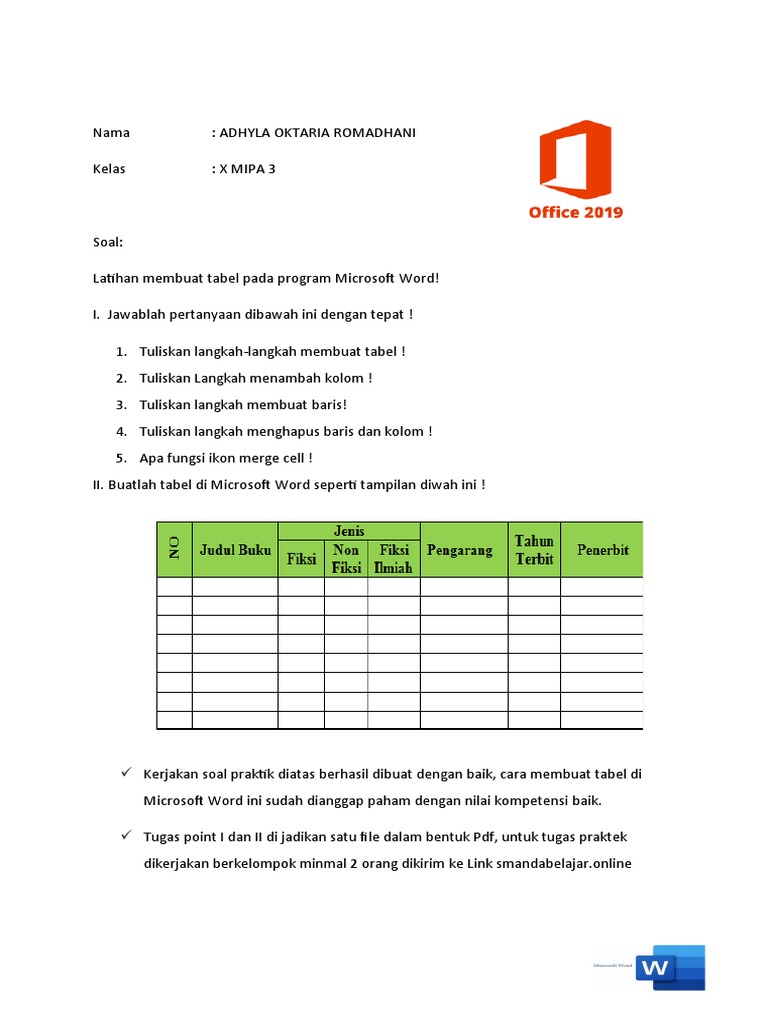 Panduan Praktis Membuat Tabel di Word | PDF