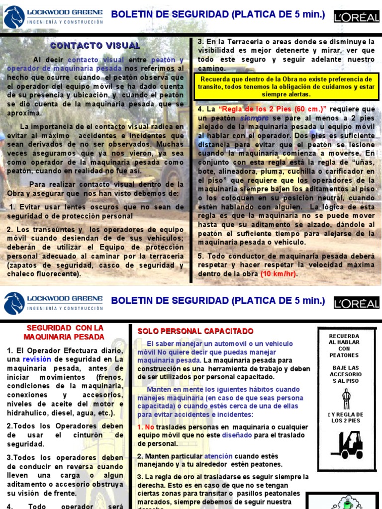 PLATICA 5 MIN - Operadores y herramientas4LGc. | PDF | Peatonal | Lavado de manos