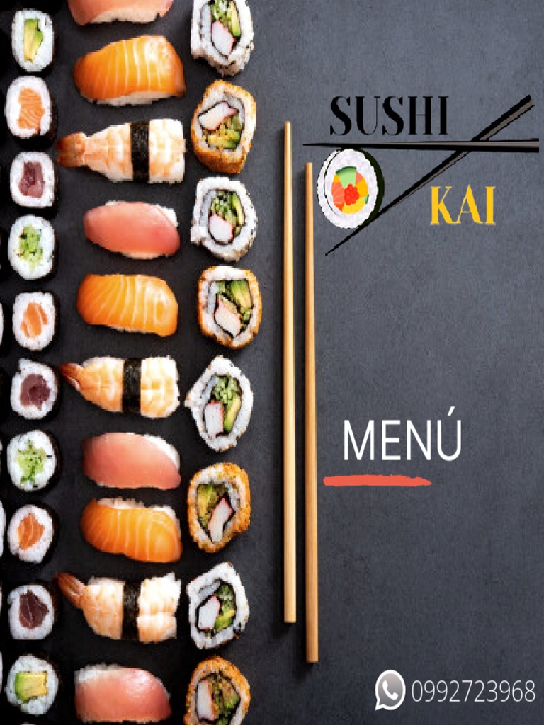 Menú Sushi Kai | PDF | Cocina asiática | Comida regional y étnica