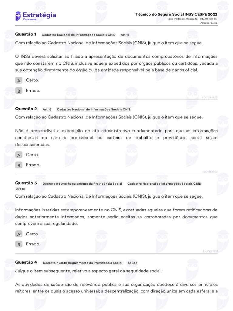 Prova Cebraspe 2022 | PDF | Bem-estar social | Serviços públicos
