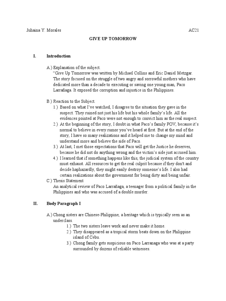 Eapp Critique Paper | PDF | Justice | Crime & Violence