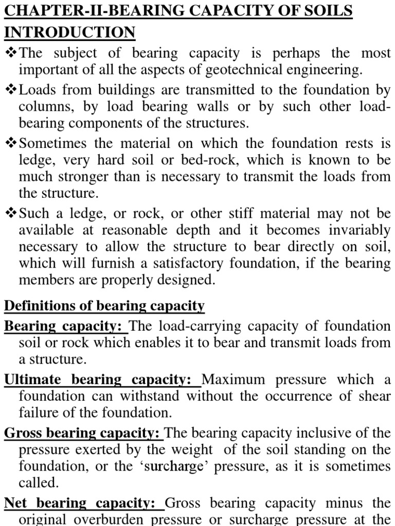 Chapter Ii Bearing Capacity Of Foundation Soil Pdf Earth Sciences