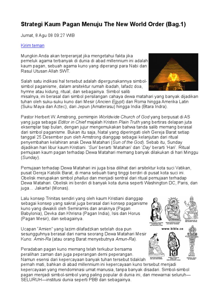 Strategi Pagan Menuju New World Order | PDF | Agama & Spiritualitas