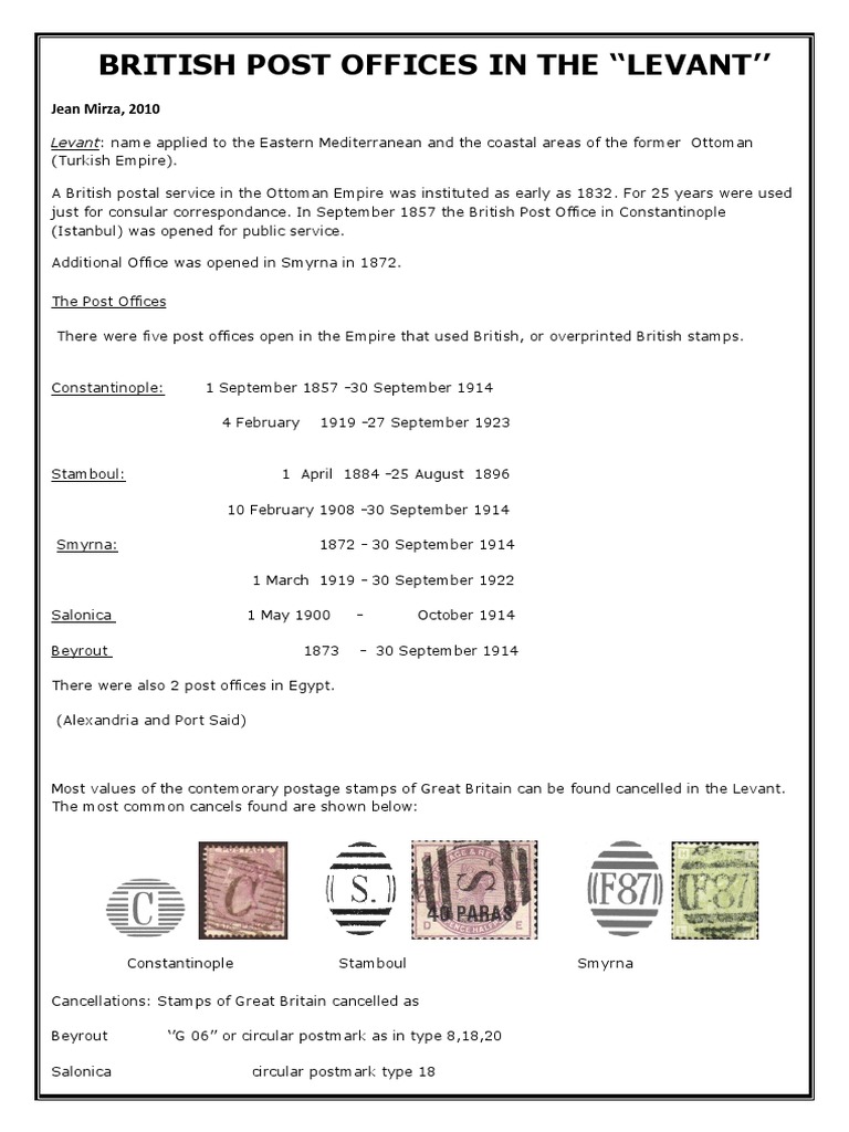 British Postal History in the Levant | PDF | Written Communication ...