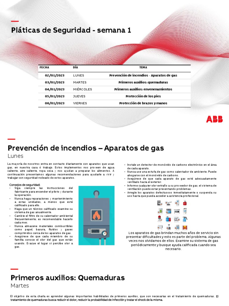 Pláticas de Seguridad - Semana 1 - 23 | PDF | Primeros auxilios | Calzado