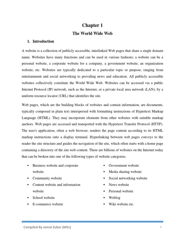 Chapter 1 The World Wide Web | PDF | World Wide Web | Internet & Web