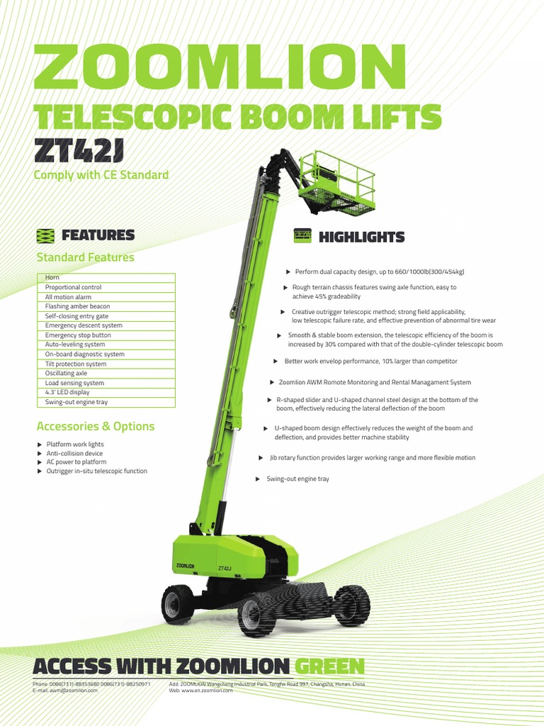 Telescopic Boom Lift 42 M | PDF | Automotive Industry | Transport