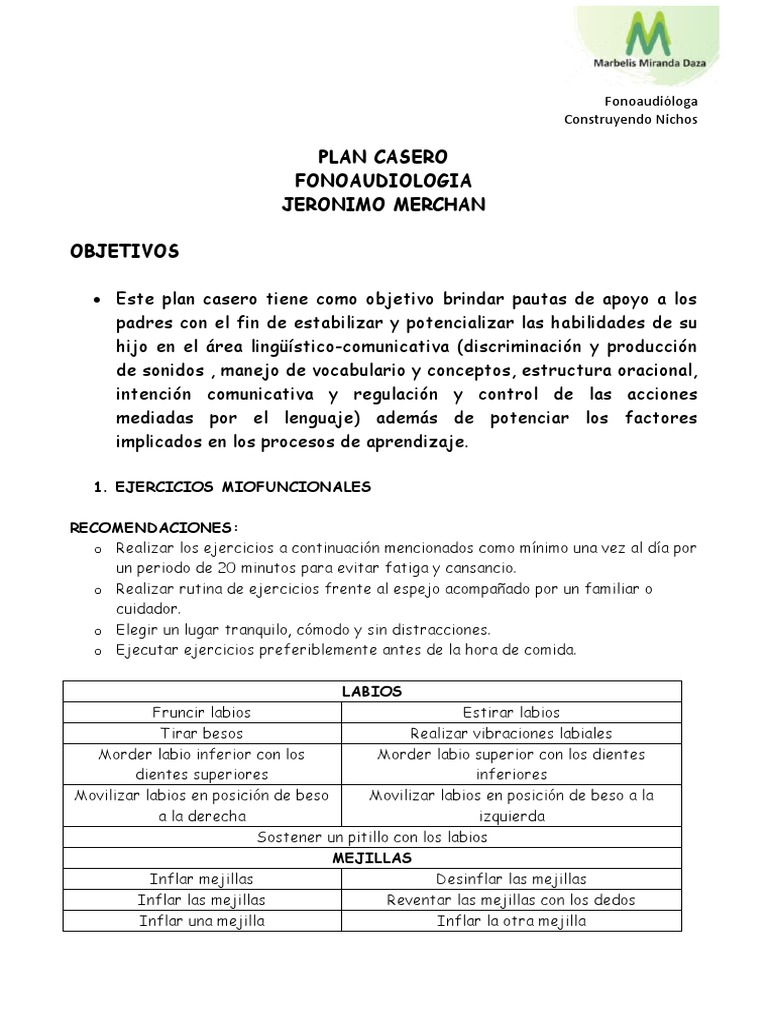 Plan Casero Jeronimo Merchan Final | PDF