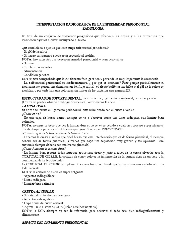 Interpretacion Radiografica de La Enfermedad Periodontal | PDF | Hueso | Ciencias de la Salud