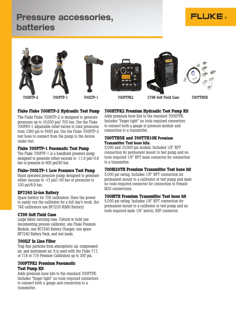 Fluke 700ptpk2 | PDF | Pump | Pressure