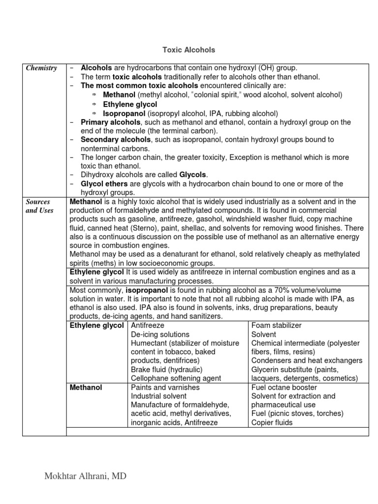 Toxic Alcohols | PDF