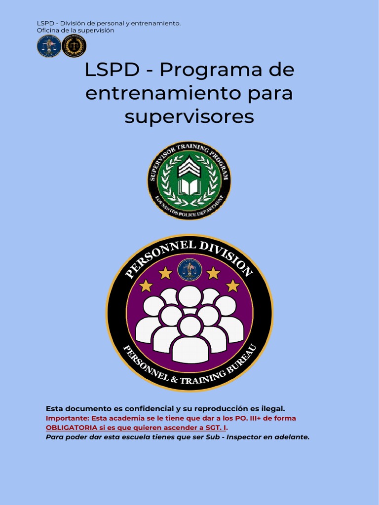 Programa de Entrenamiento para Supervisores. | PDF