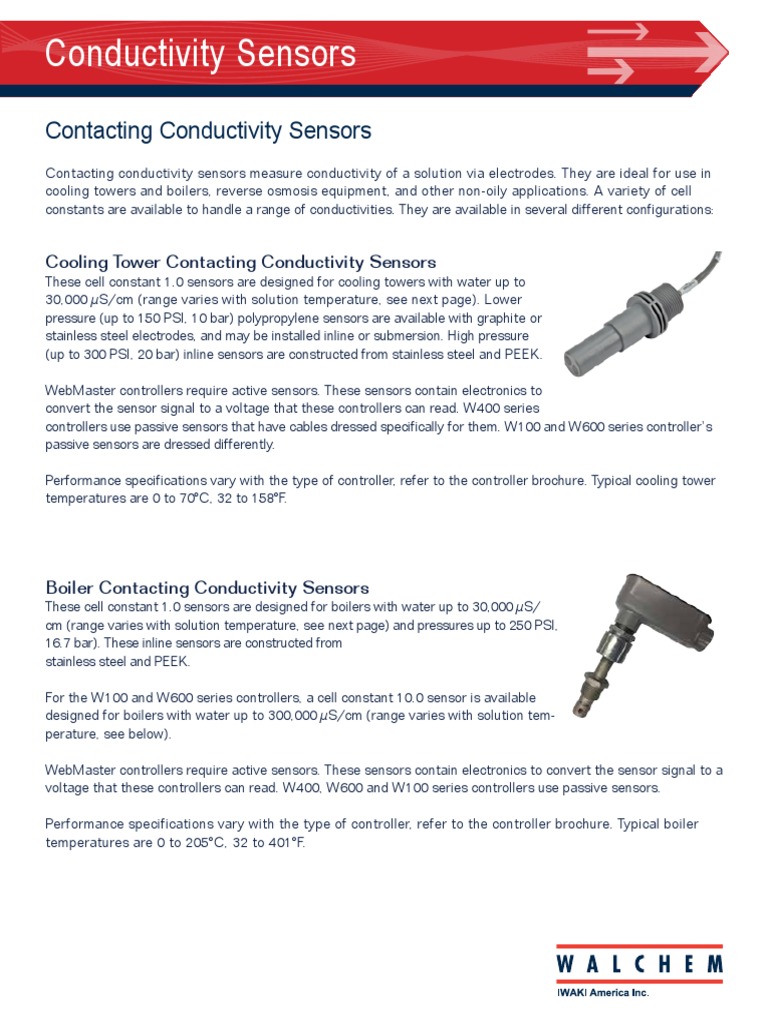 Conductivity Sensors for Cooling & Boilers | PDF | Sensor | Applied And ...