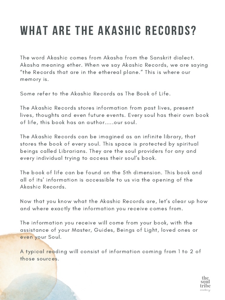 Understanding the Akashic Records | PDF