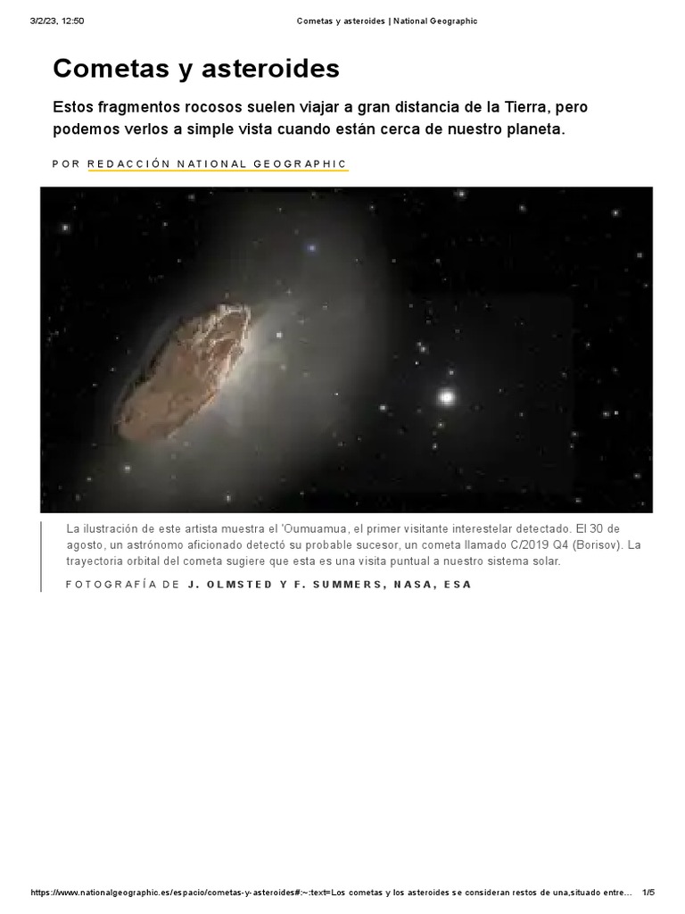 Cometas y Asteroides - National Geographic | PDF | Cometa | Asteroide