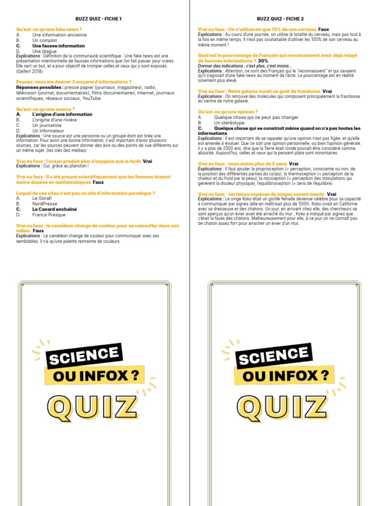 Quiz Science Ou Infox | PDF