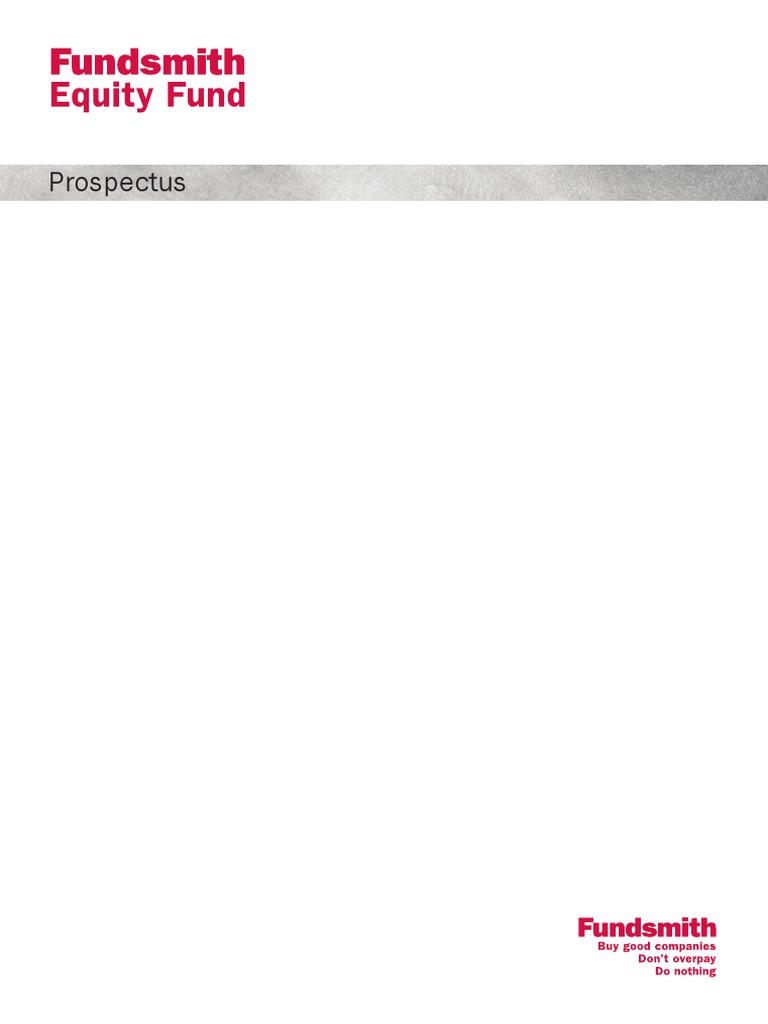 Fundsmith Prospectus 2020 | PDF | Stocks | Indemnity