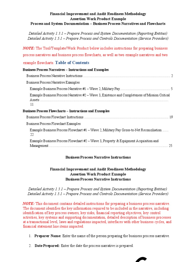 50 Business Process Narrative and Flowchart Instructions and Examples | PDF | Depreciation | Cost