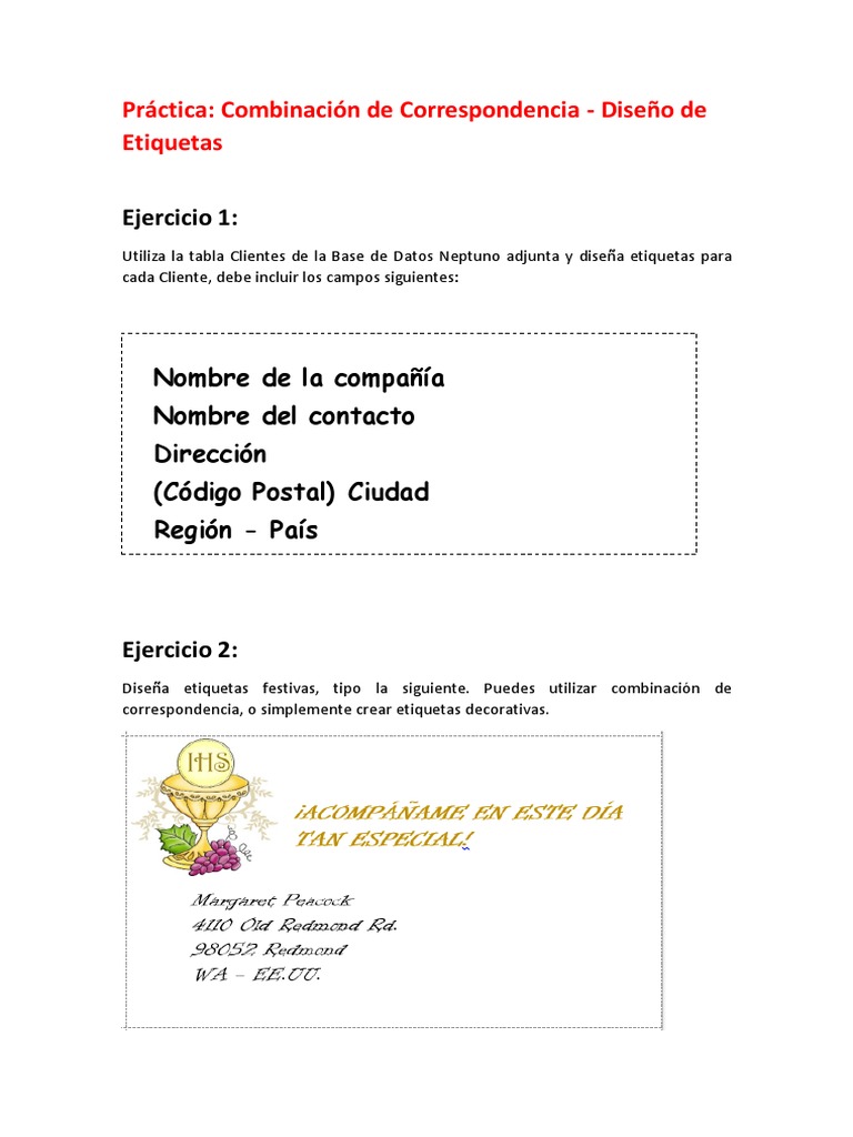 Diseño de etiquetas para clientes y etiquetas festivas utilizando datos ...