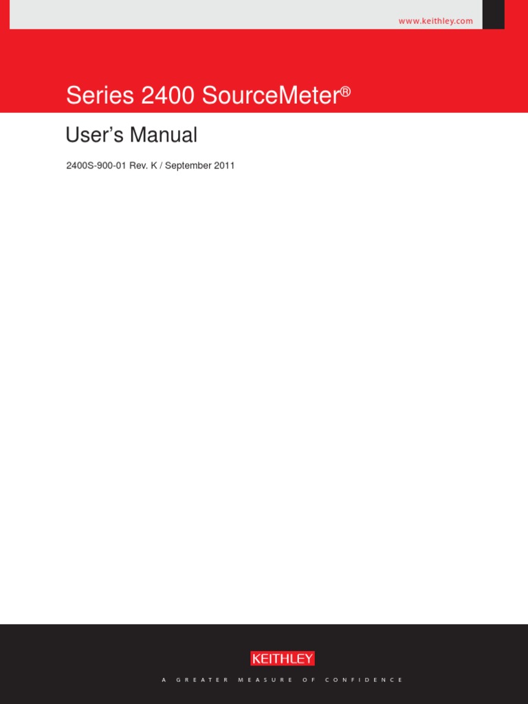Keithley Series 2400 SourceMeter User Manual | PDF | Electrical ...