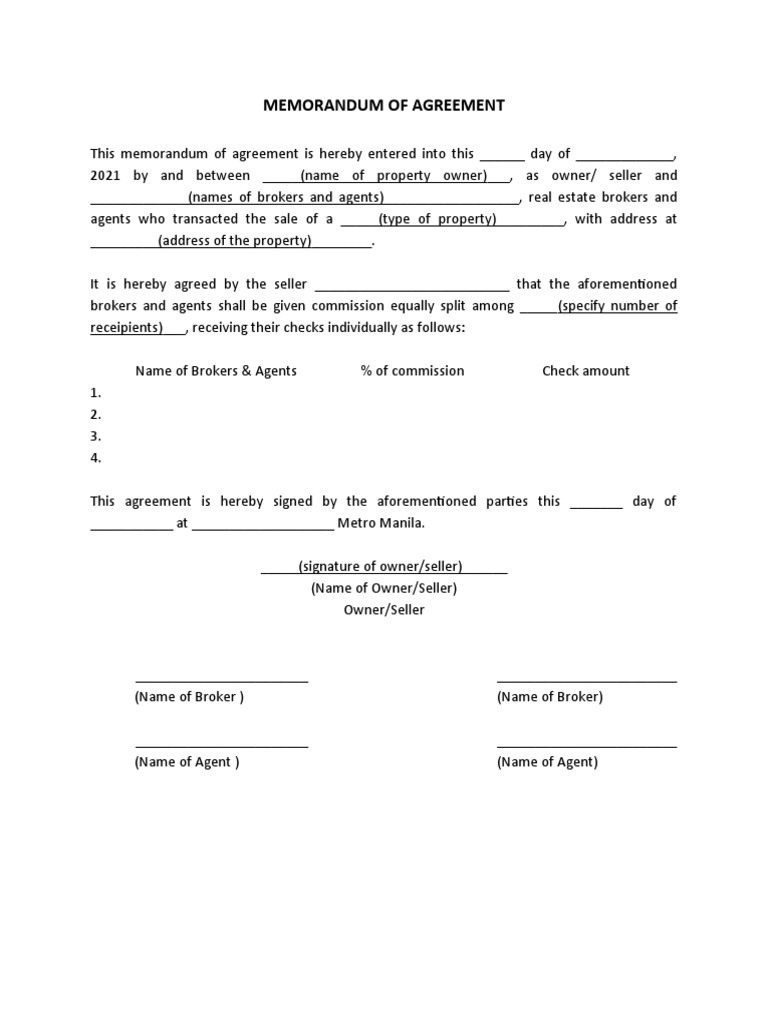 MOA Sample - Sale | PDF