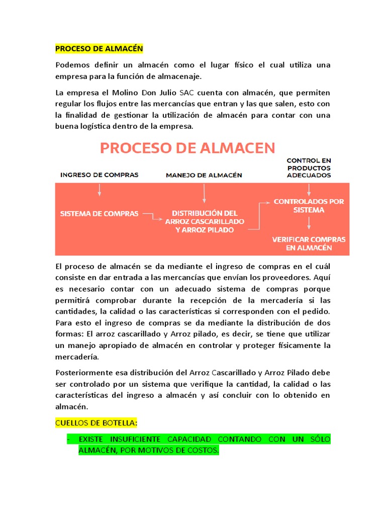 Proceso de Almacén | PDF | Almacén | Logística