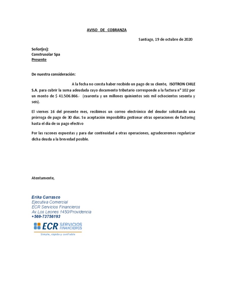 Carta de Cobranza | PDF