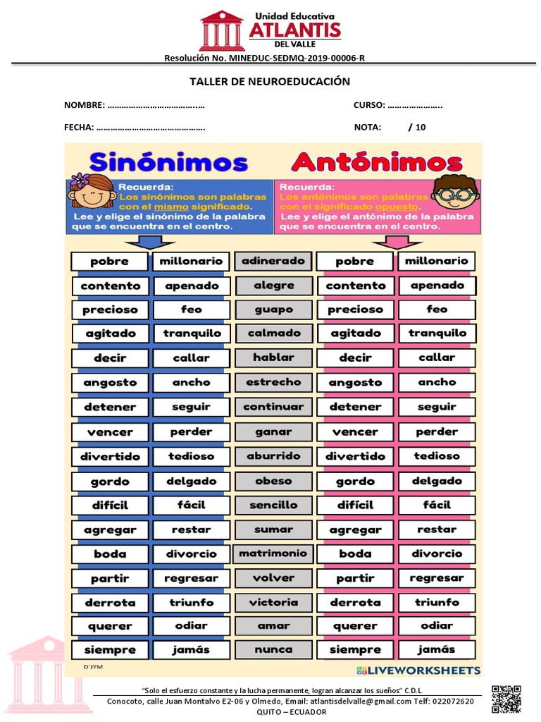 Sinónimos y Antónimos Deber | PDF