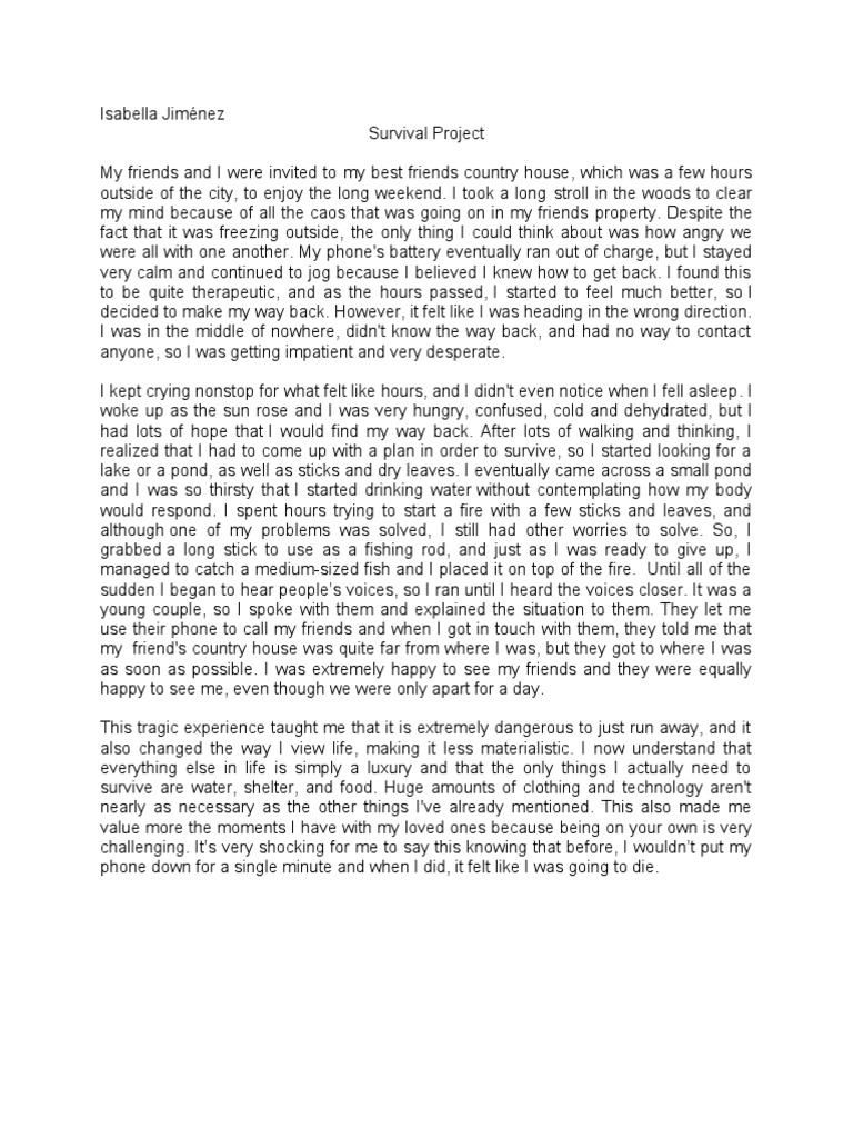 Survival Project | PDF