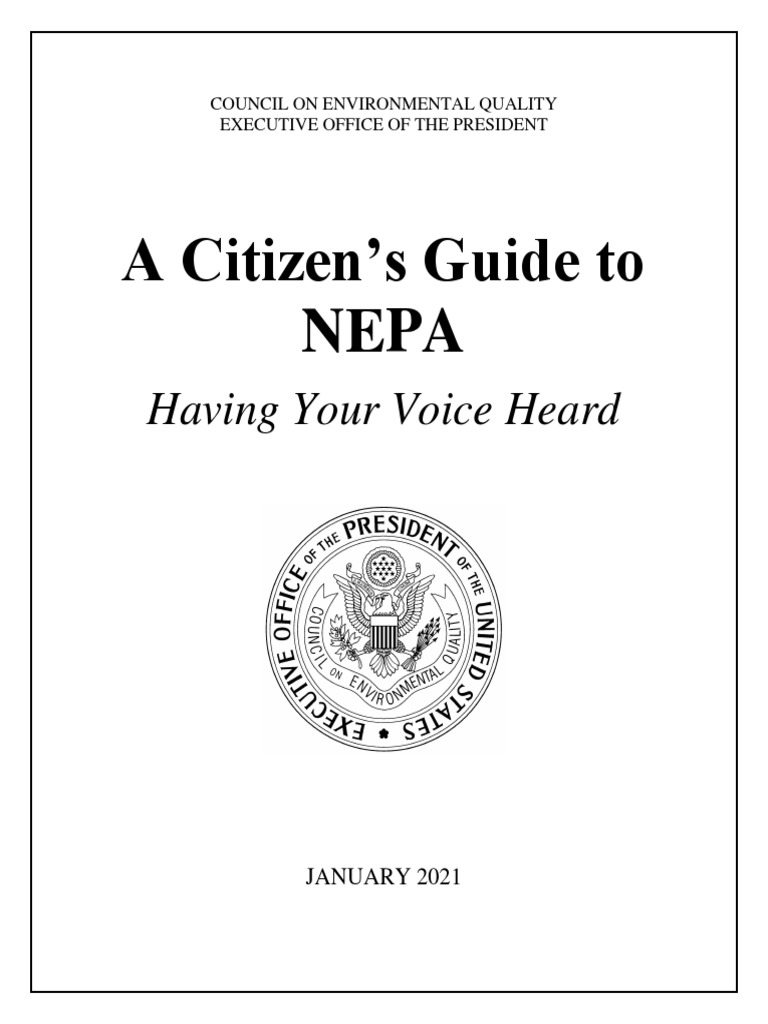 NEPA Participation Guide for Citizens | PDF | National Environmental ...
