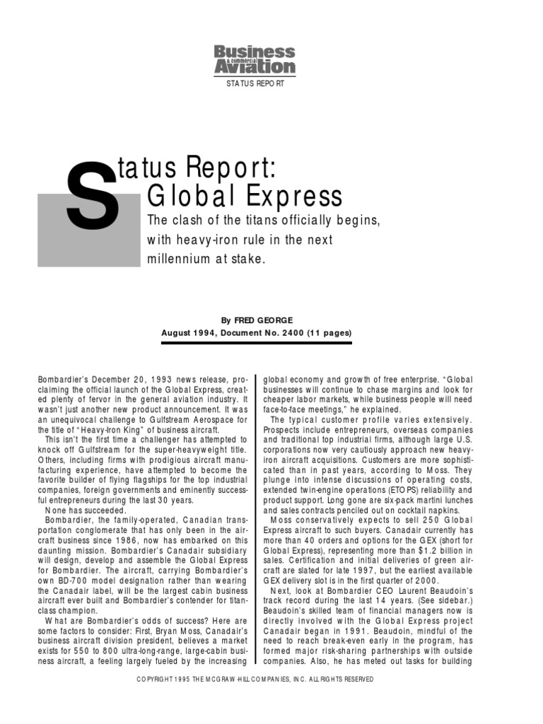 Global Express | PDF | Avionics | Aircraft