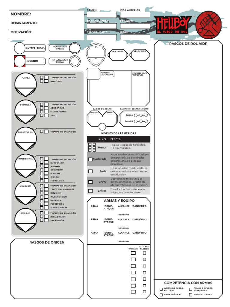 Hojas de Personaje | PDF