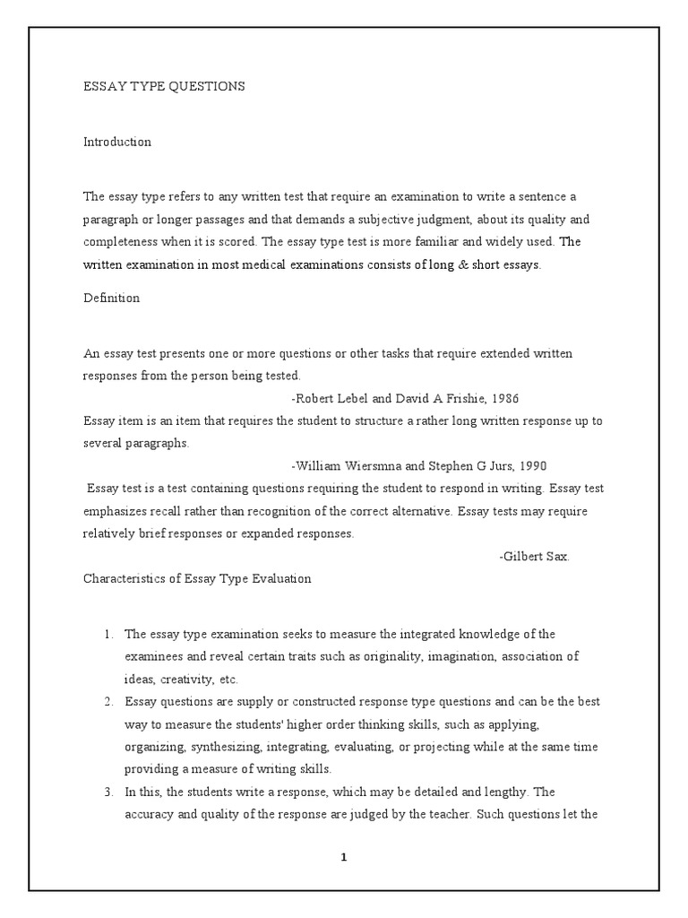 Understanding Essay Type Questions in Nursing | PDF | Educational ...